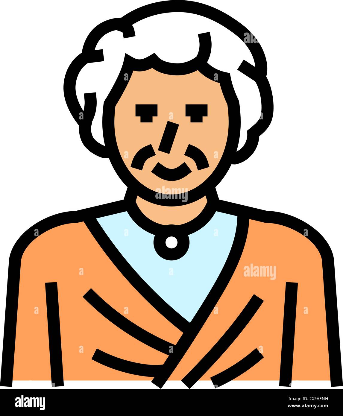 senior old woman color icon vector illustration Stock Vector Image ...