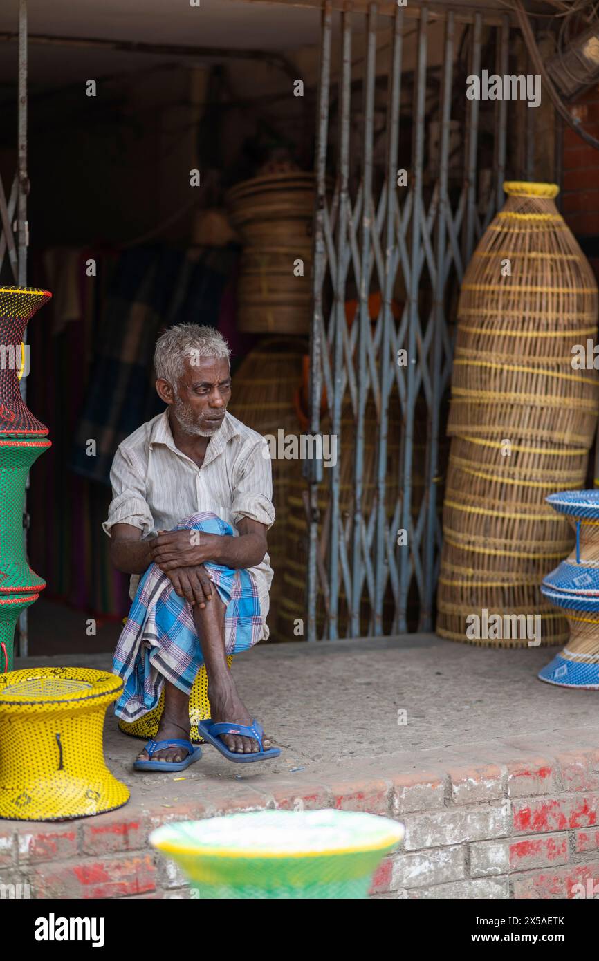 Old man selling traditional chair in bangladesh hi-res stock ...