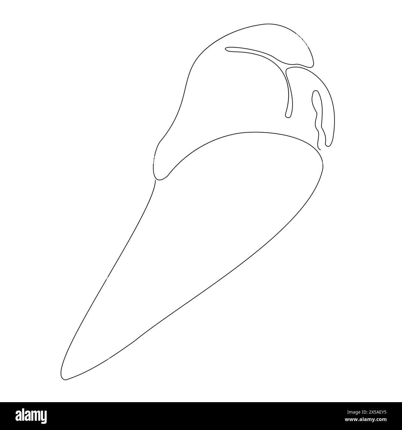 Outline ice cream vector one line continuous drawing illustration. Hand ...