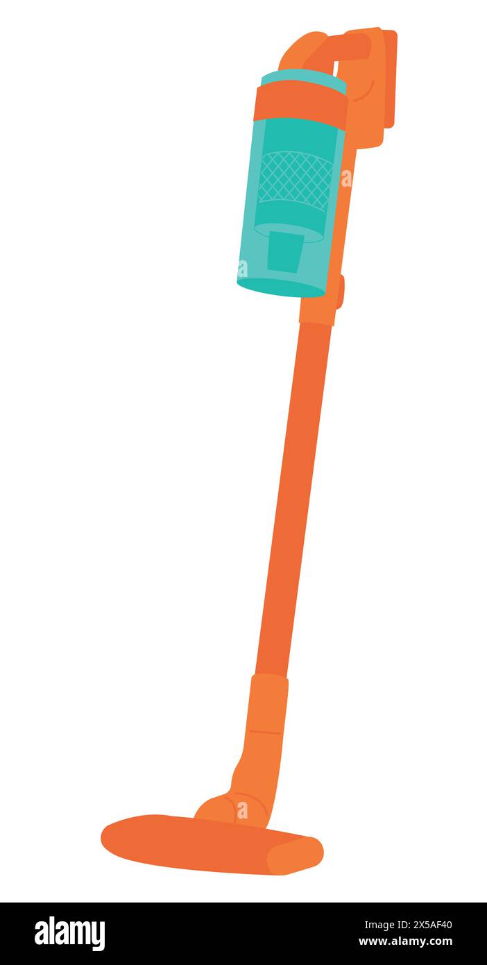 Vertical battery-powered vacuum cleaner isolated on white background ...