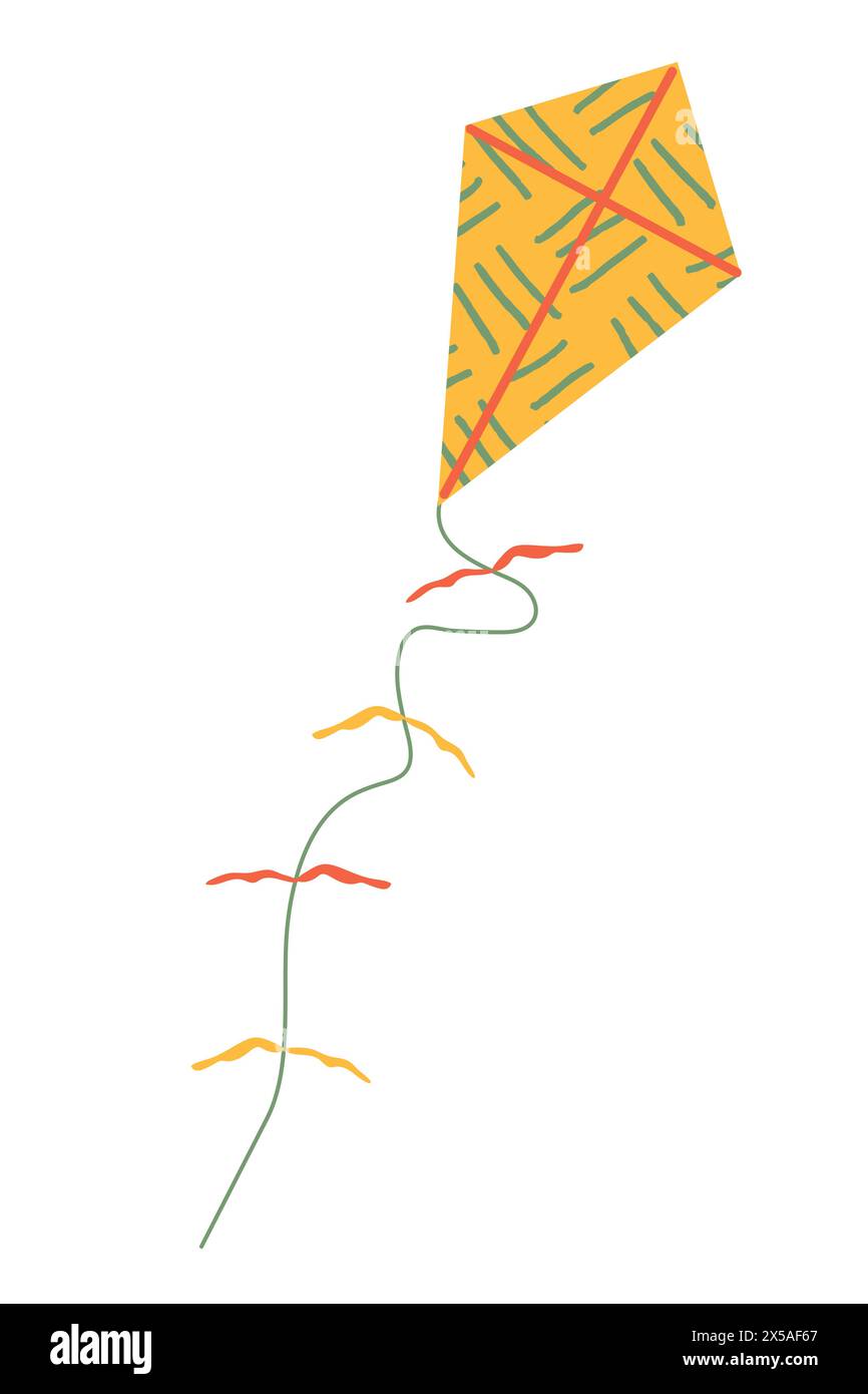 Kite vector drawing illustration. Hand drawn silhouette icon. Minimal ...