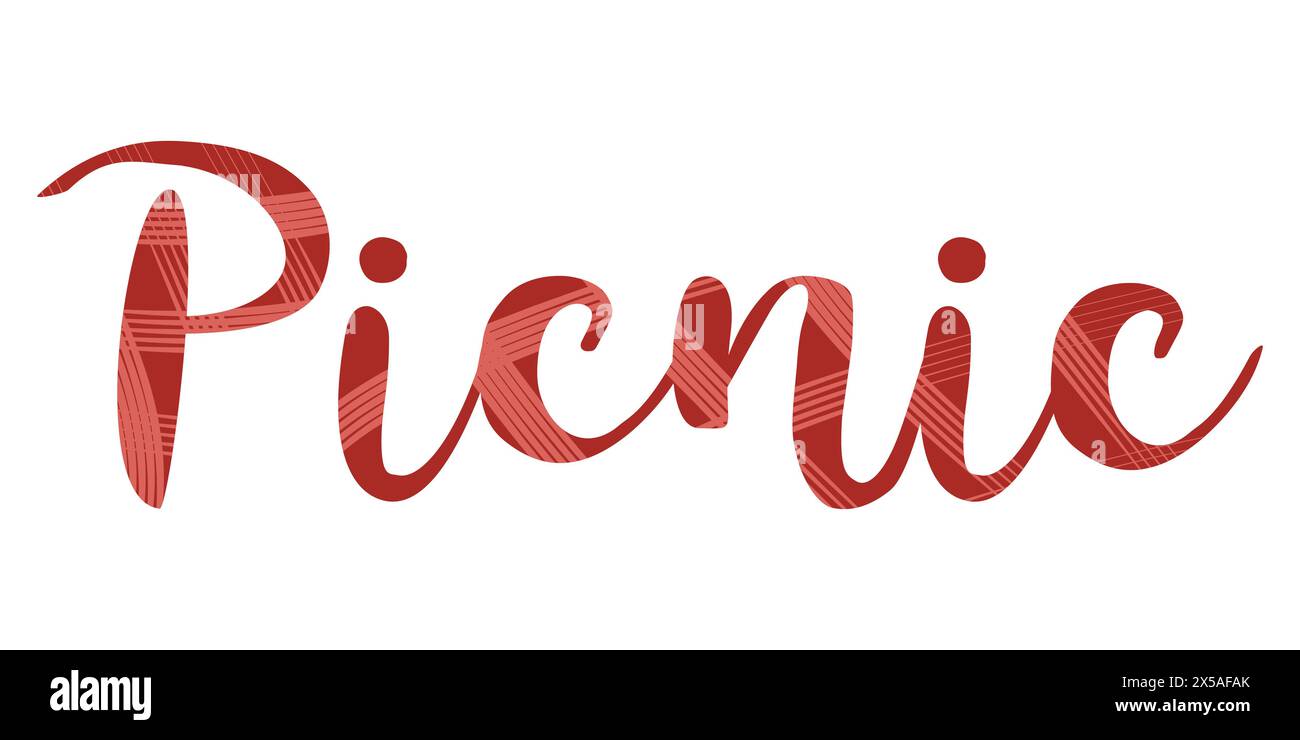 Picnic calligraphy template text for your design illustration concept ...