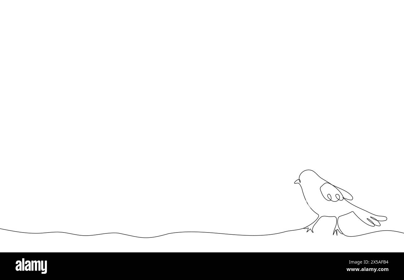 One line bird design silhouette background. Hand drawn minimalism style isolated on white ...