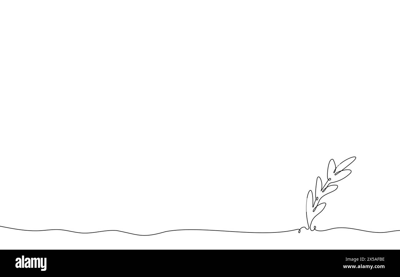 One line drawing typography quote Hello Spring. Phrase on minimalist ...