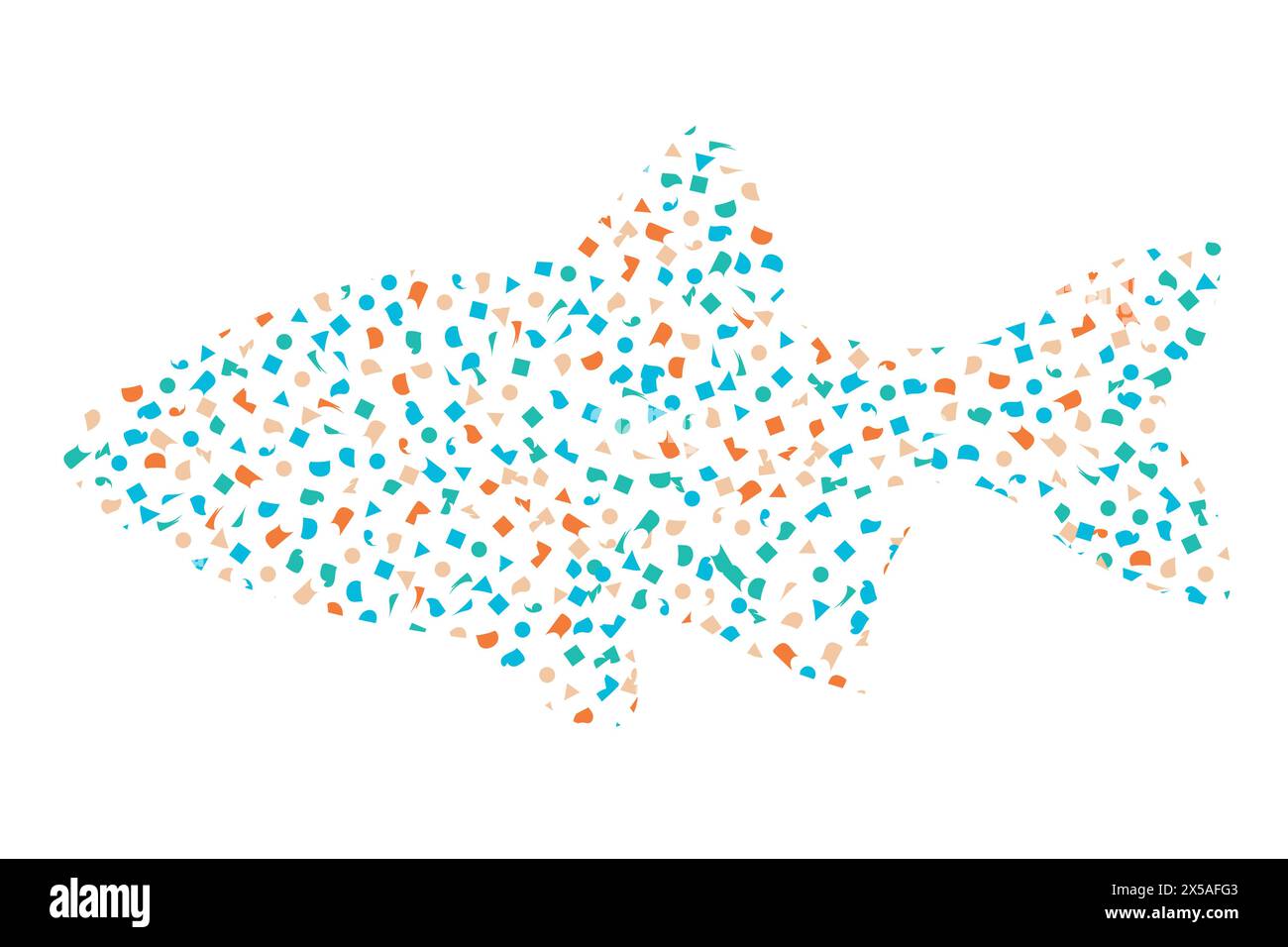 Vector illustration concept of microplastic in oceans. Small plastic ...