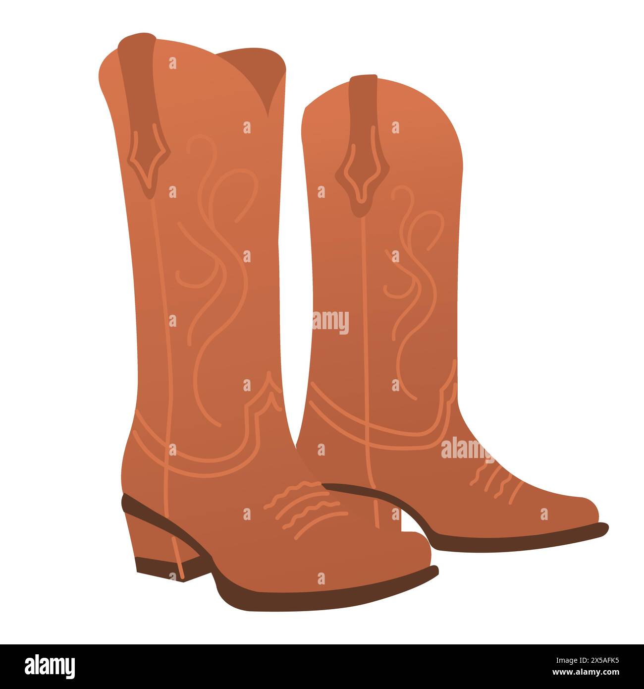 Cowboy boots, cowboy aesthetic concept. Wild west, country style. Flat ...