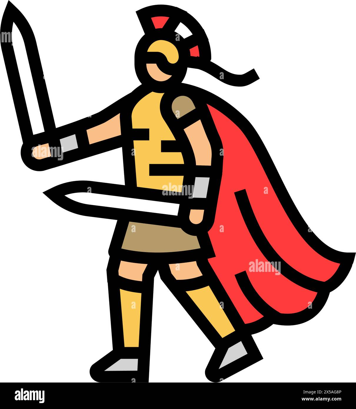 warrior ancient soldier color icon vector illustration Stock Vector ...