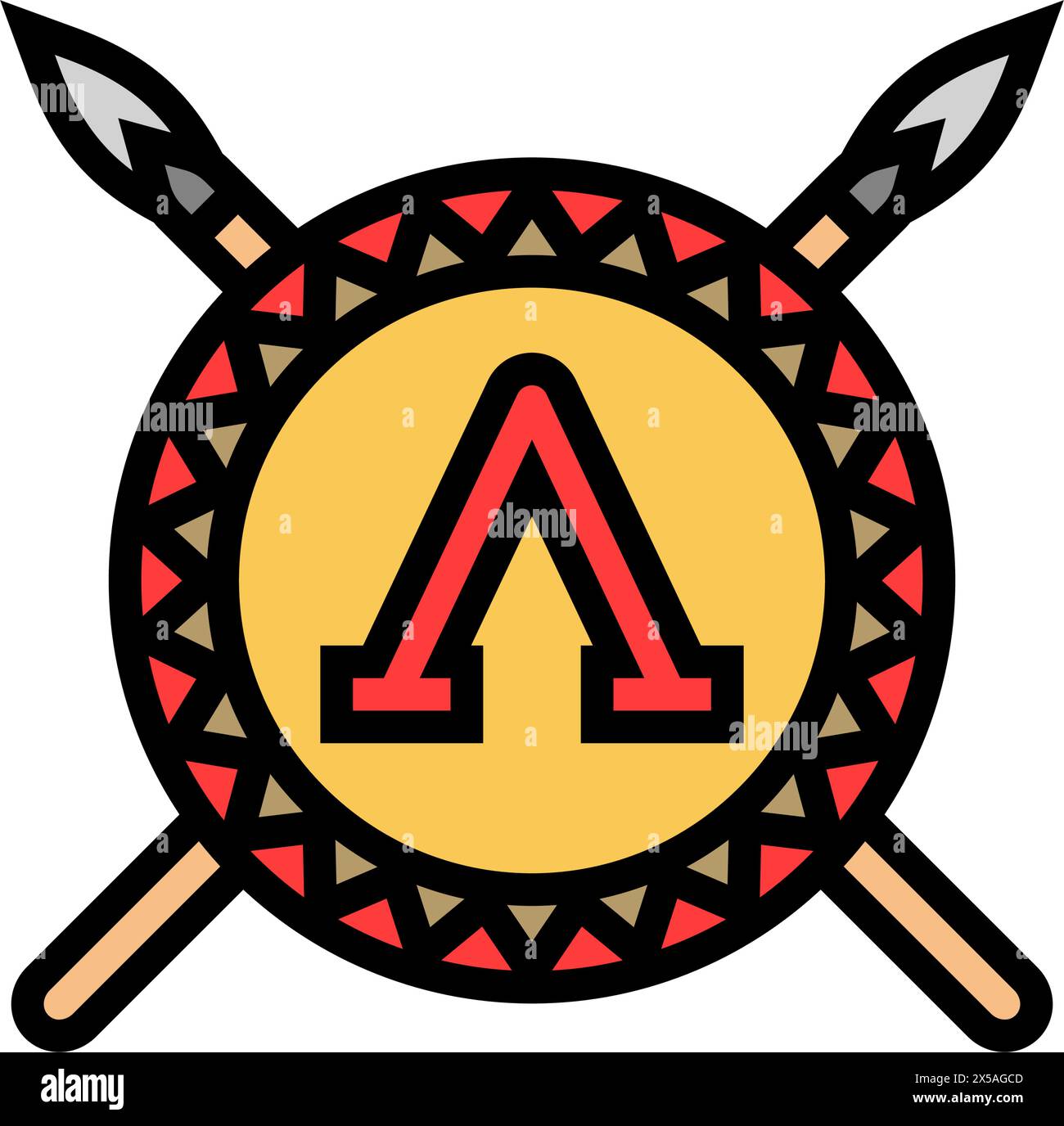 badge spartan roman greek color icon vector illustration Stock Vector ...