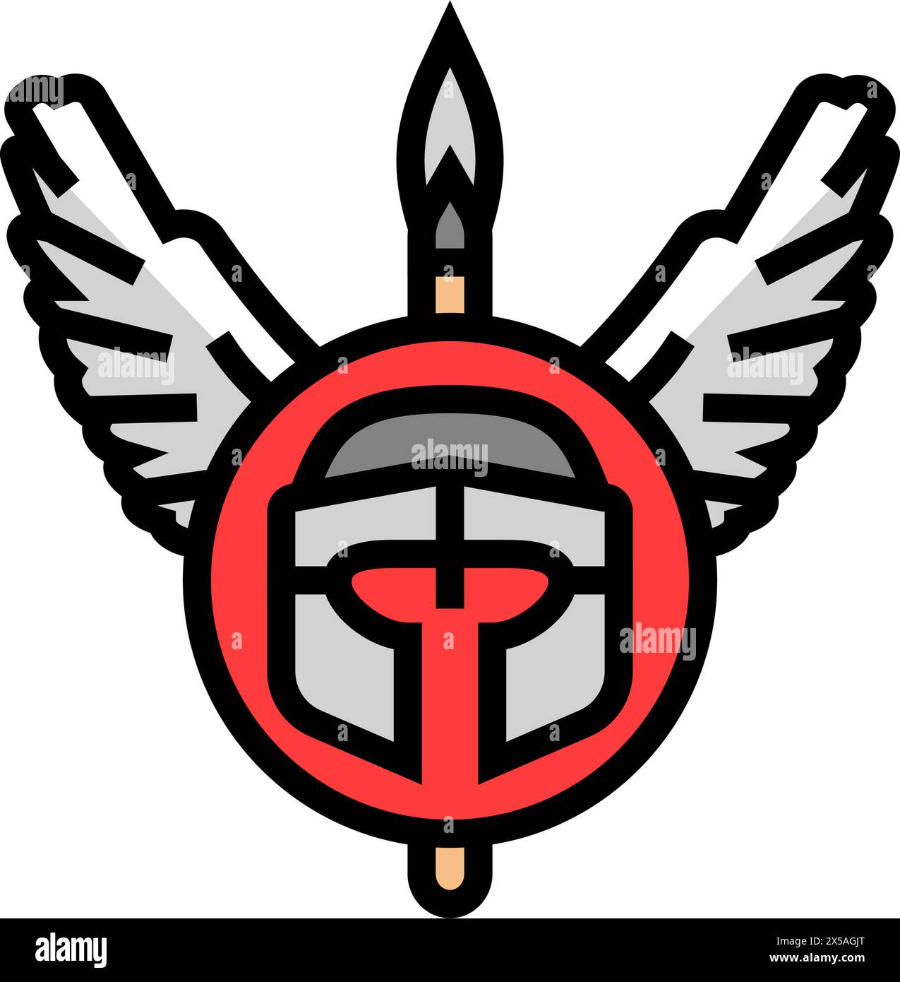 badge soldier roman greek color icon vector illustration Stock Vector ...
