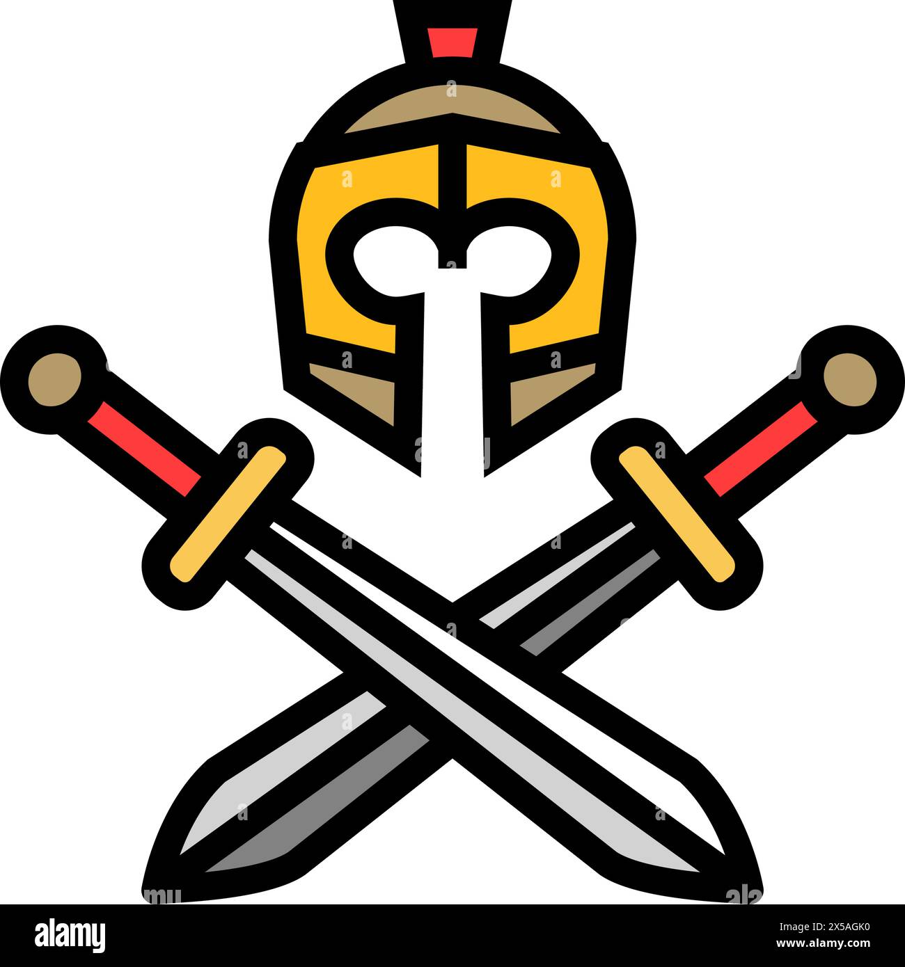 badge ancient soldier color icon vector illustration Stock Vector Image ...