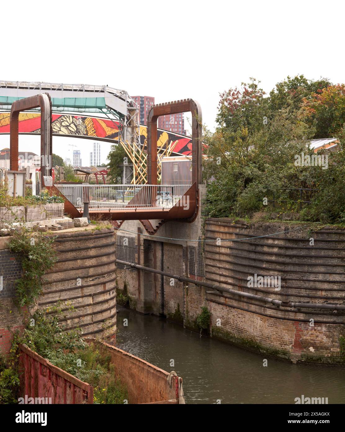 Lightweight structure embedded in historic industrial site. Cody Dock ...