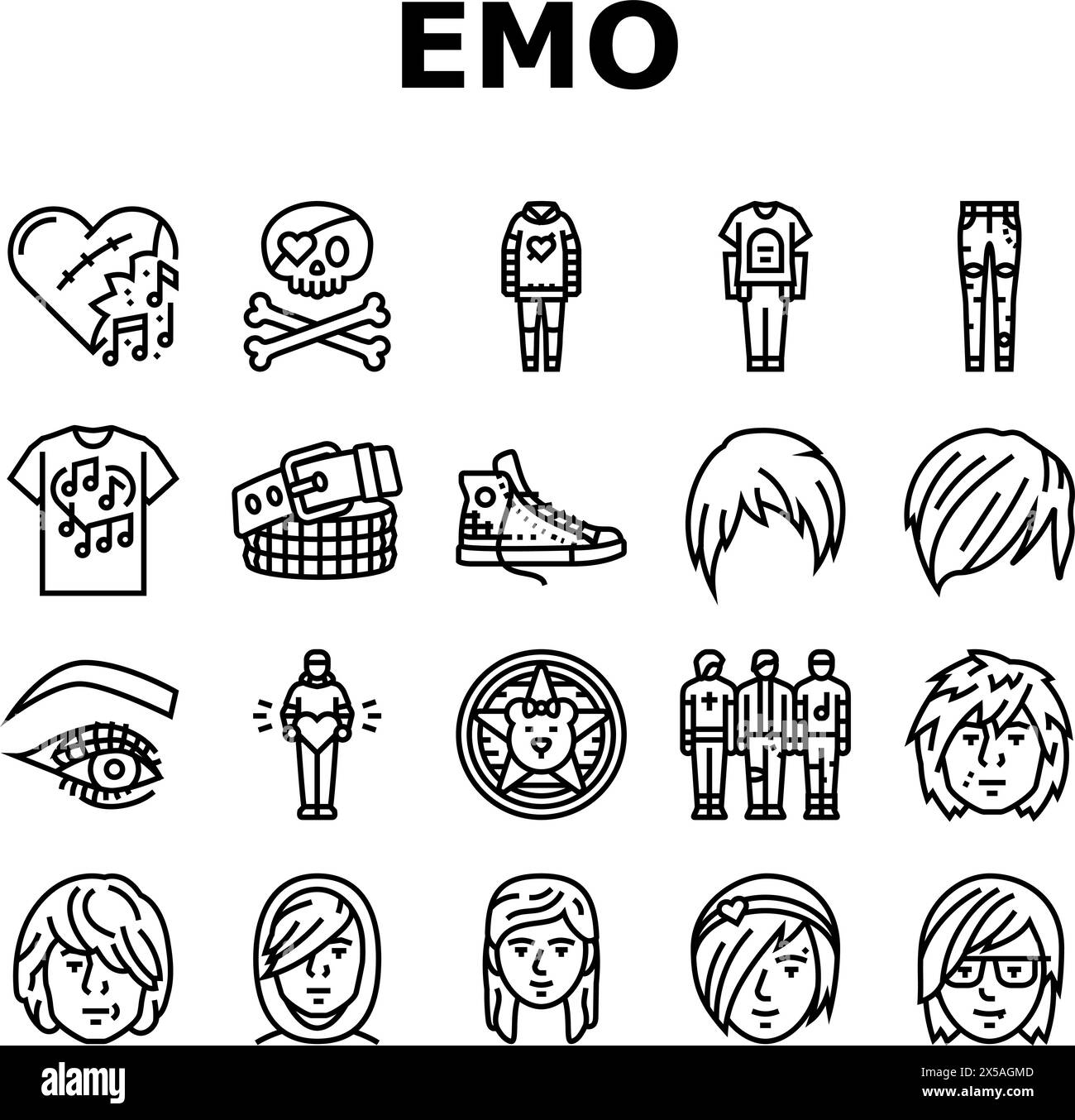 Cute kawaii star set Black and White Stock Photos & Images - Alamy