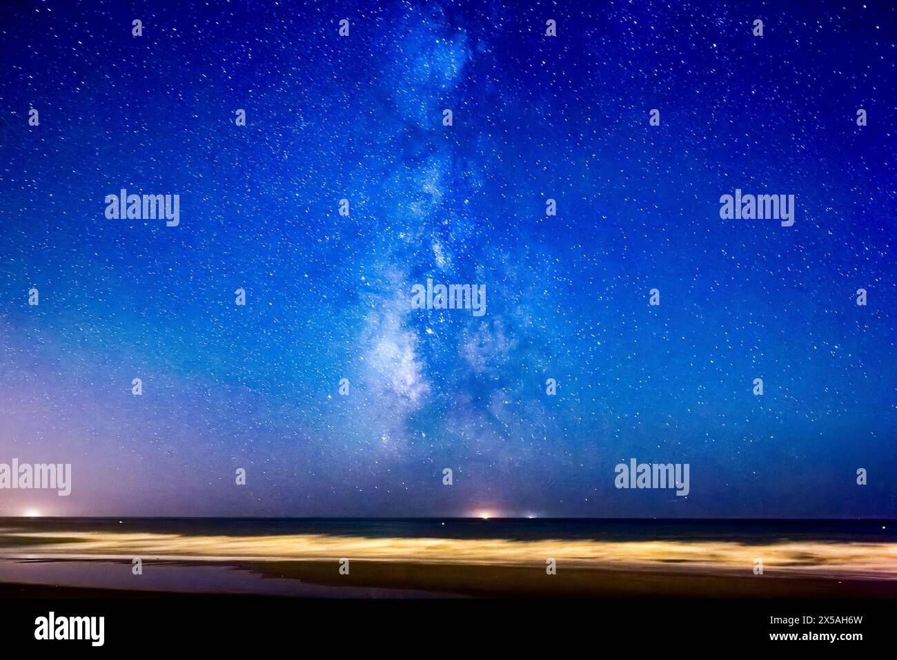 Stellar view of the Milky Way galaxy shining above the Atlantic Ocean ...