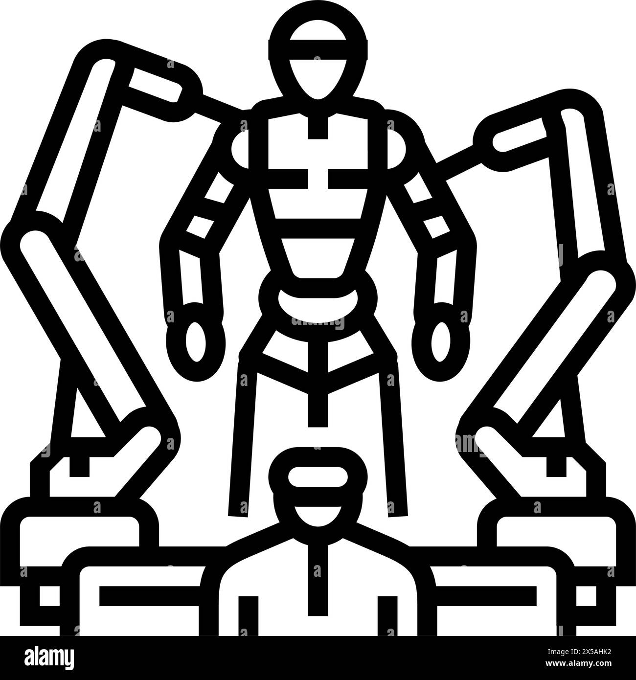cybernetics cyberpunk line icon vector illustration Stock Vector Image ...