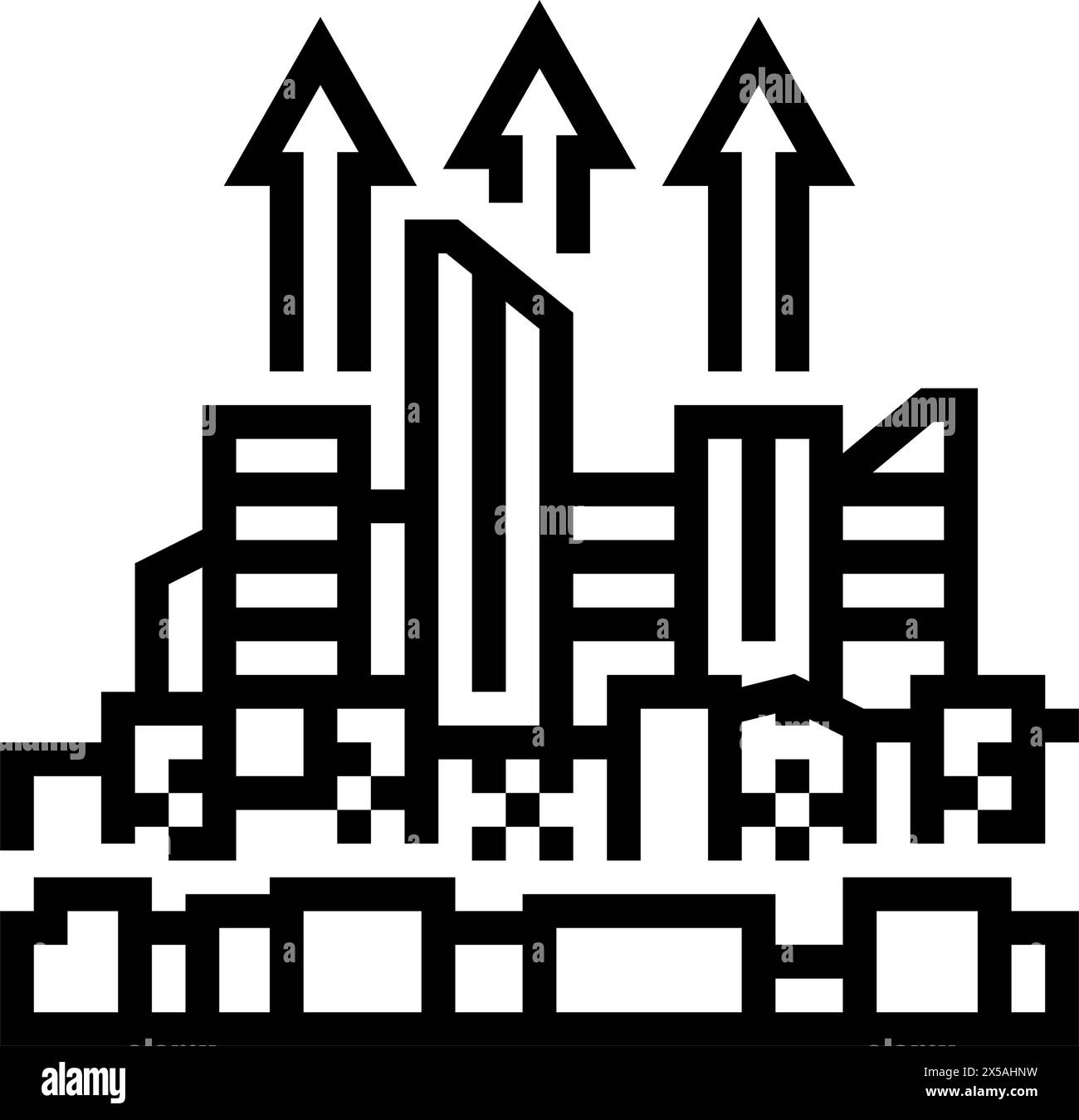 urban sprawl cyberpunk line icon vector illustration Stock Vector Image ...