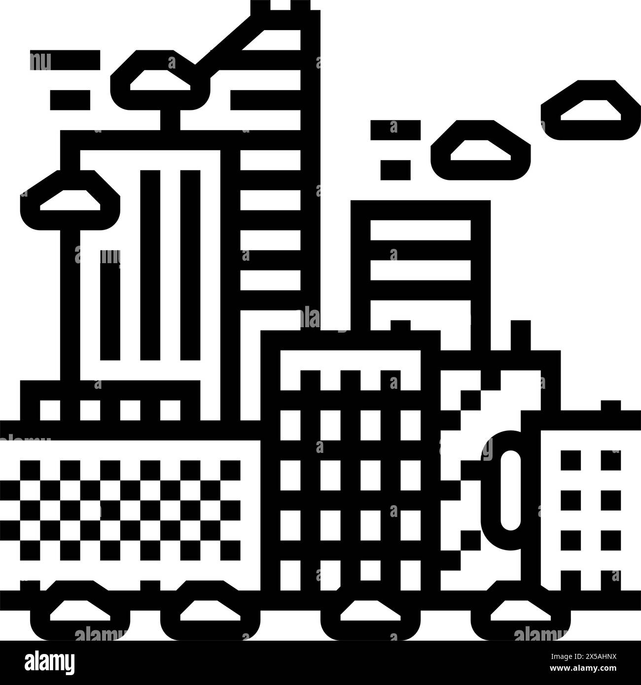 techno dystopian aesthetic line icon vector illustration Stock Vector ...