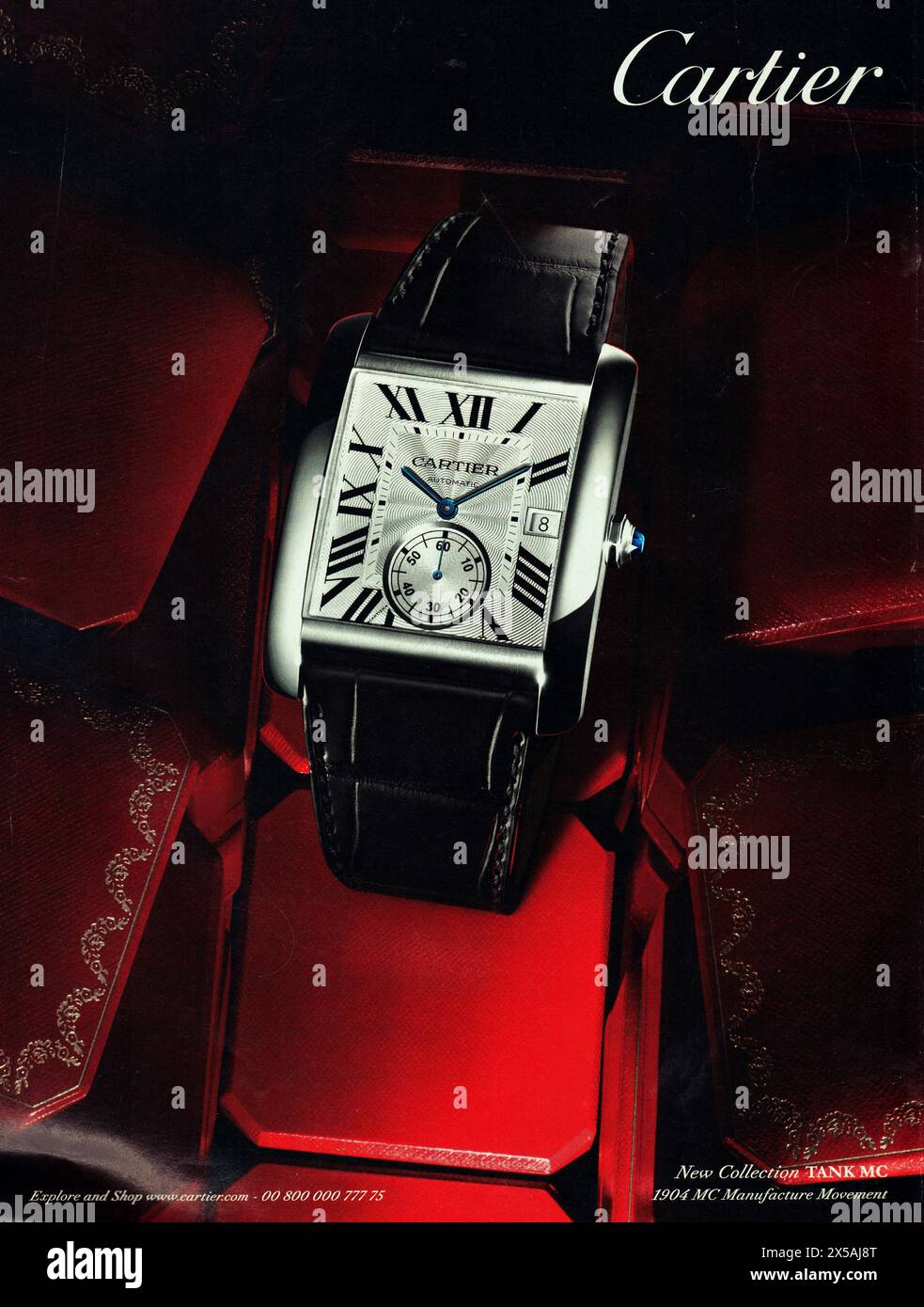 Cartier Automatic watch advertisement silver Cartier watch black ...