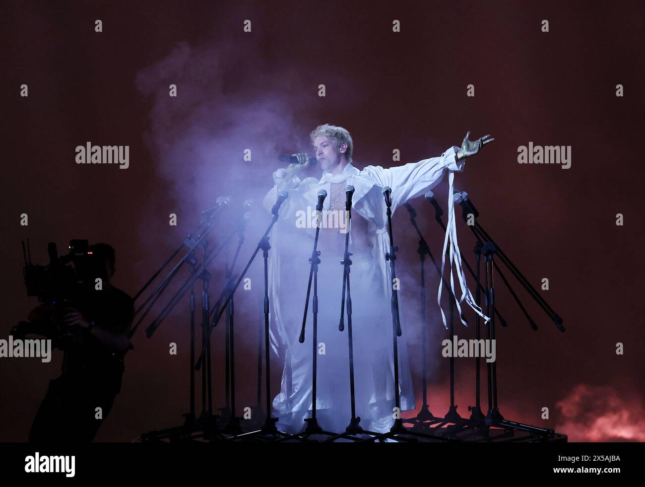 Malmo, Sweden. 08th May, 2024. Belgian candidate Mustii (Thomas Mustin ...