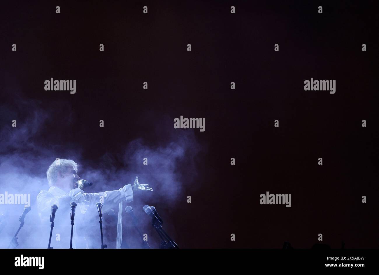 Malmo, Sweden. 08th May, 2024. Belgian candidate Mustii (Thomas Mustin ...