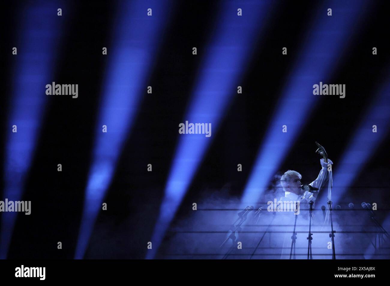 Malmo, Sweden. 08th May, 2024. Belgian candidate Mustii (Thomas Mustin ...