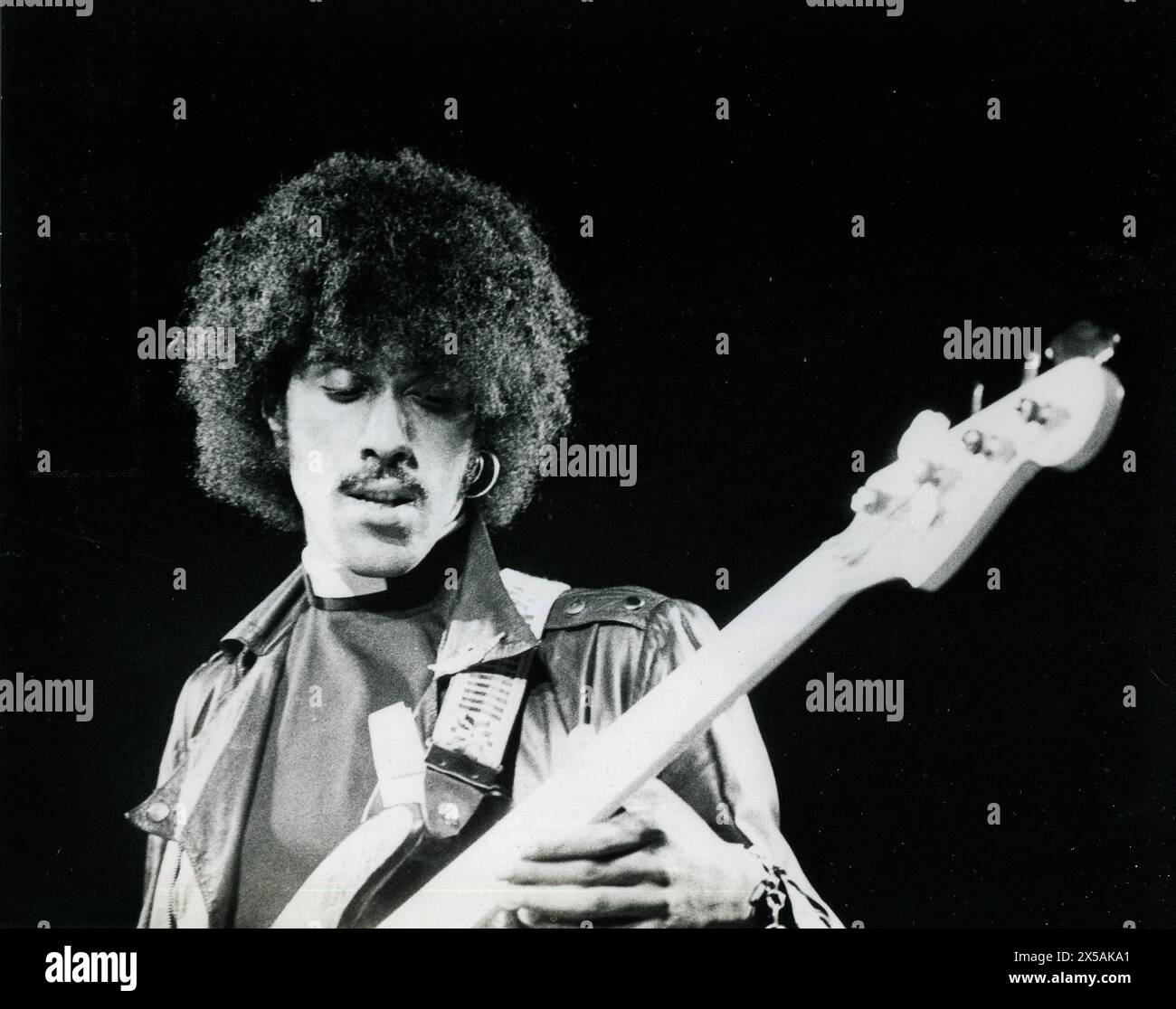 Phil Lynott, Lead singer of Irish rock band Thin Lizzy, performs live ...