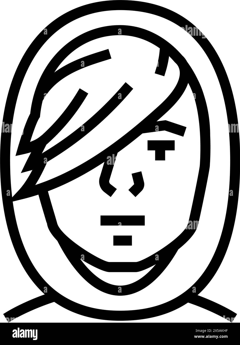 male avatar emo line icon vector illustration Stock Vector Image & Art ...