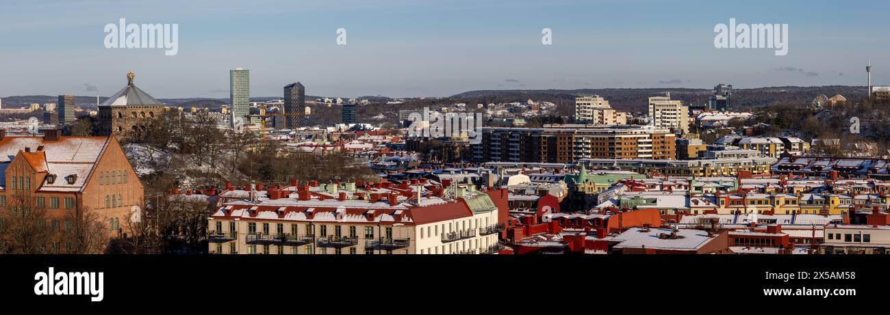 Gothenburg, Sweden - Feb 04 2023: Panoramic winter elevated view of ...