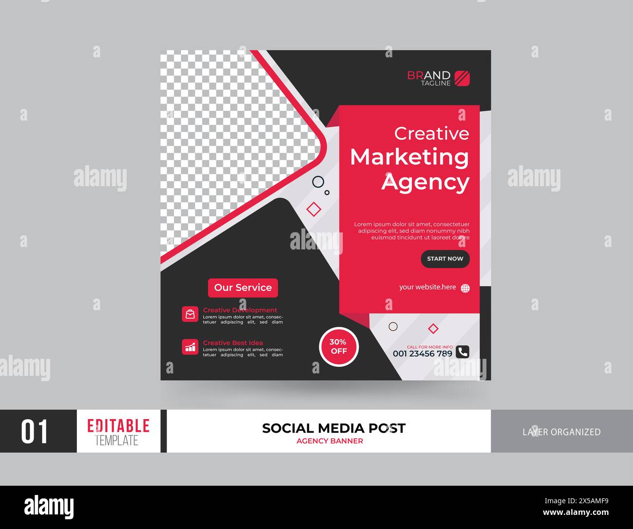 Creative agency social media post design template or corporate business ...