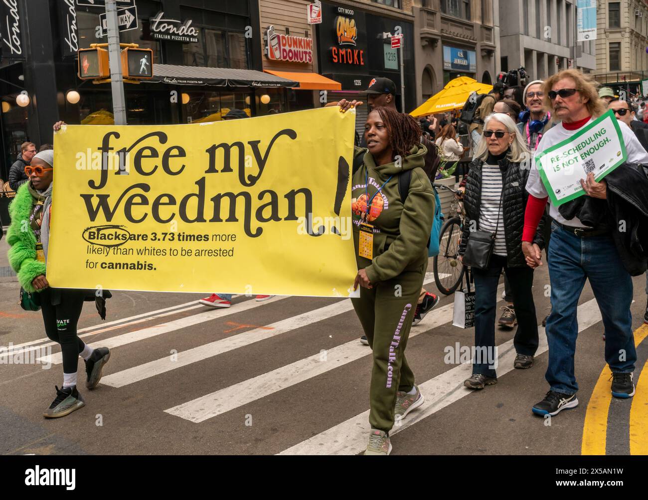 Advocates for marijuana march in New York on Saturday, May 4, 2024 at ...