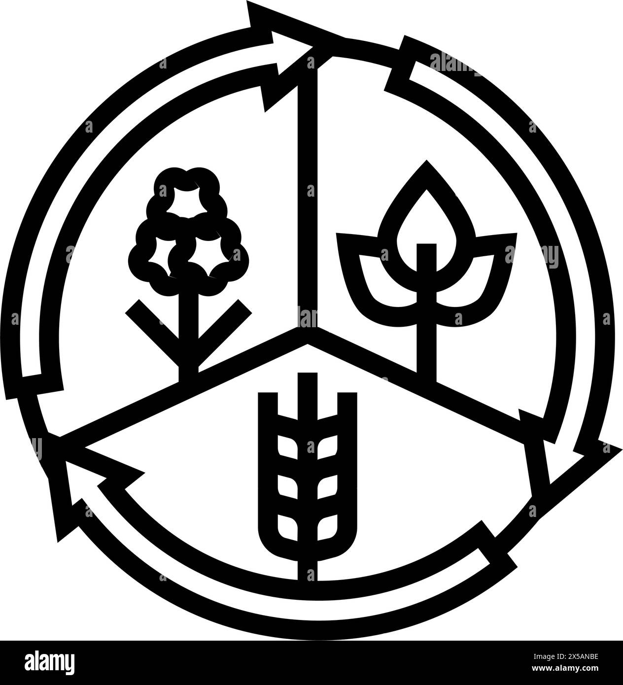 crop rotation farmer line icon vector illustration Stock Vector Image ...