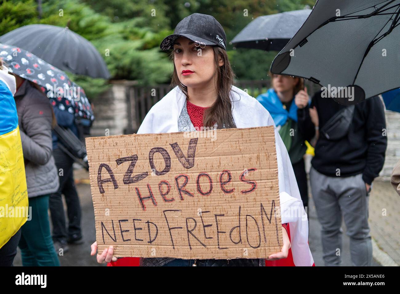 Warsaw, Poland. 23rd Sep, 2023. A participant holds a placard with the ...