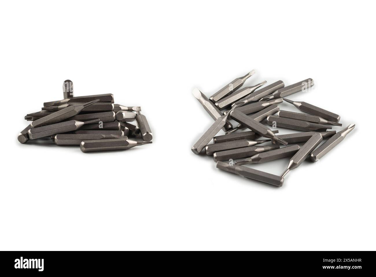 Isolated on a white background tips of a group of phillips head ...