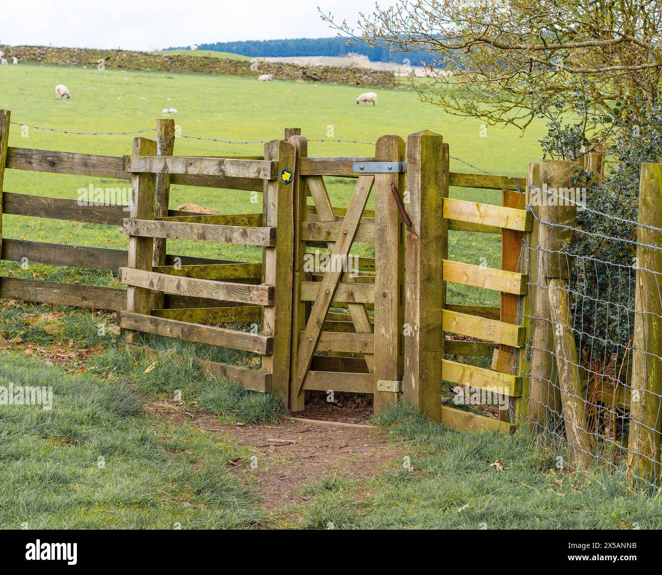 Wooden fence with kissing gate hi-res stock photography and images - Alamy