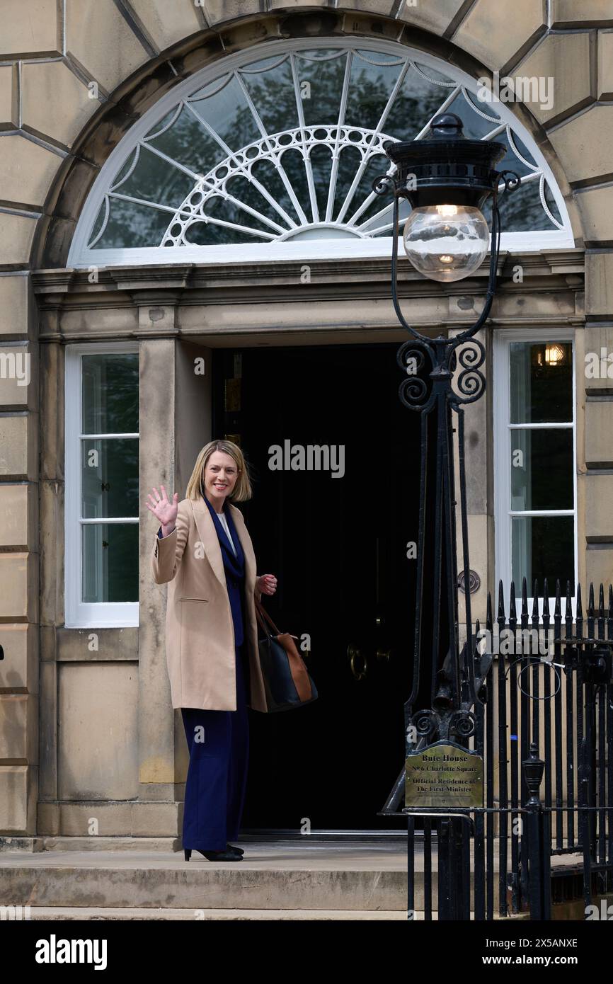 Edinburgh Scotland, UK 08 May 2024. Jenny Gilruth MSP arrives at Bute House ahead of the new ...