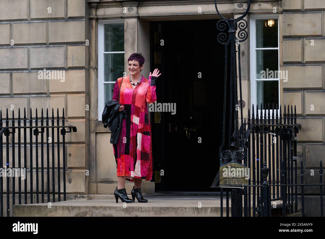 Edinburgh Scotland, UK 08 May 2024. Angela Constance MSP arrives at Bute House ahead of the new ...