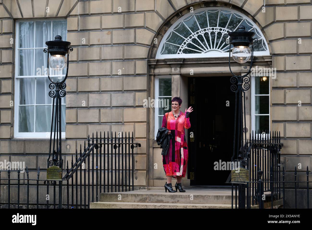 Edinburgh Scotland, UK 08 May 2024. Angela Constance MSP arrives at Bute House ahead of the new ...