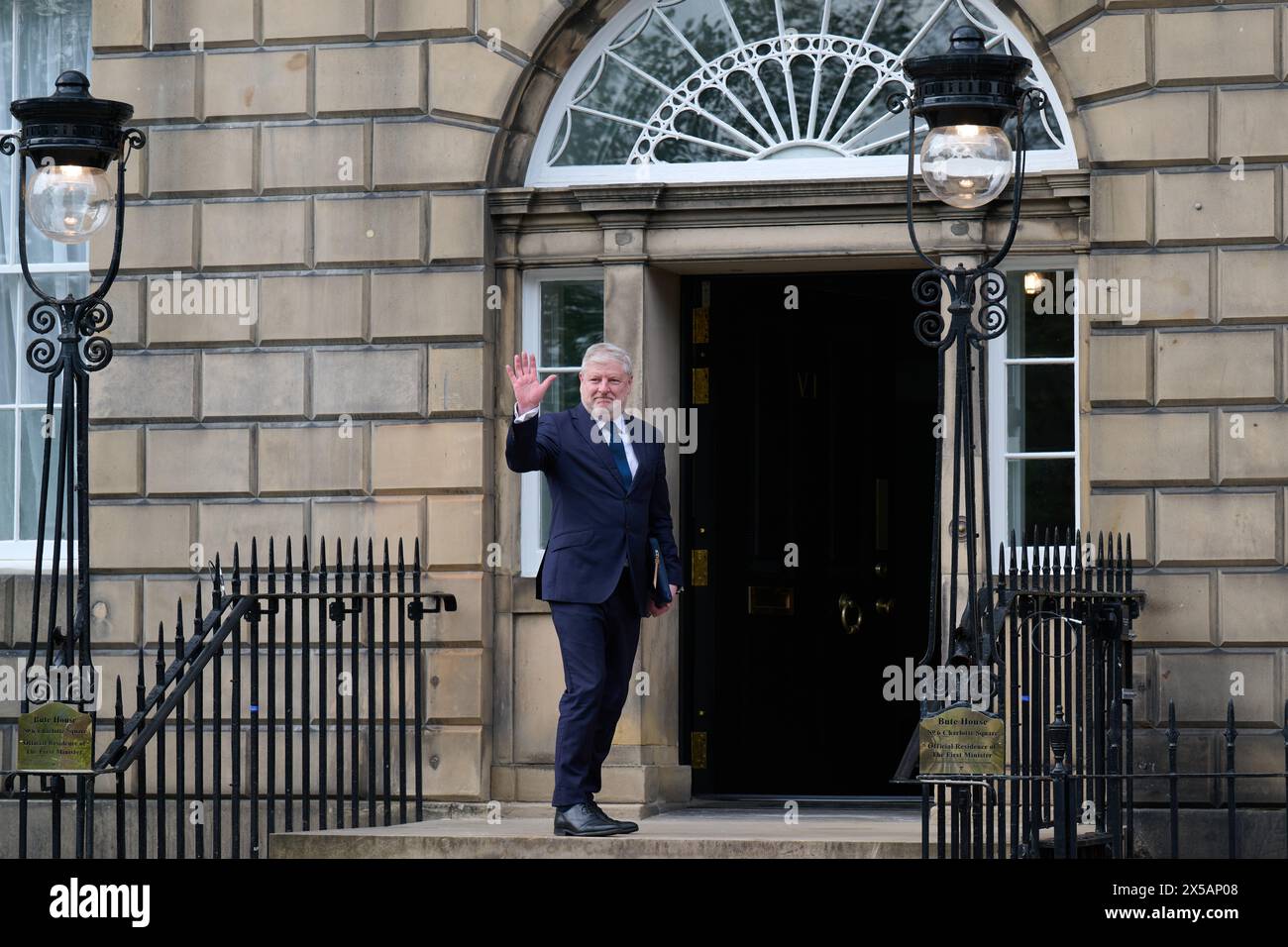 Edinburgh Scotland, UK 08 May 2024. Angus Robertson MSP arrives at Bute House ahead of the new ...