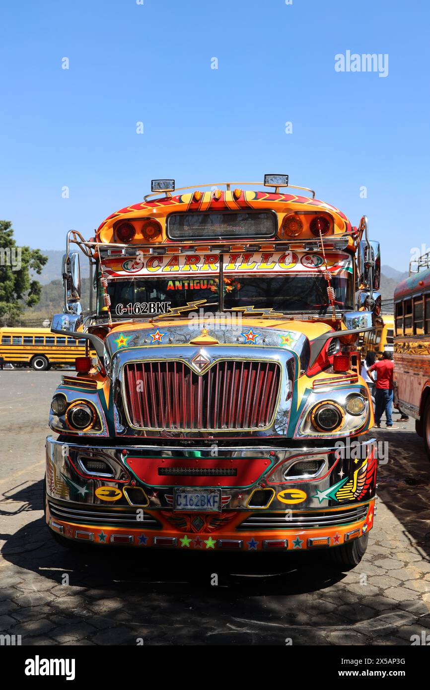 'Chicken Bus'. Antigua, Guatemala. Refurbished retired U.S. school bus ...