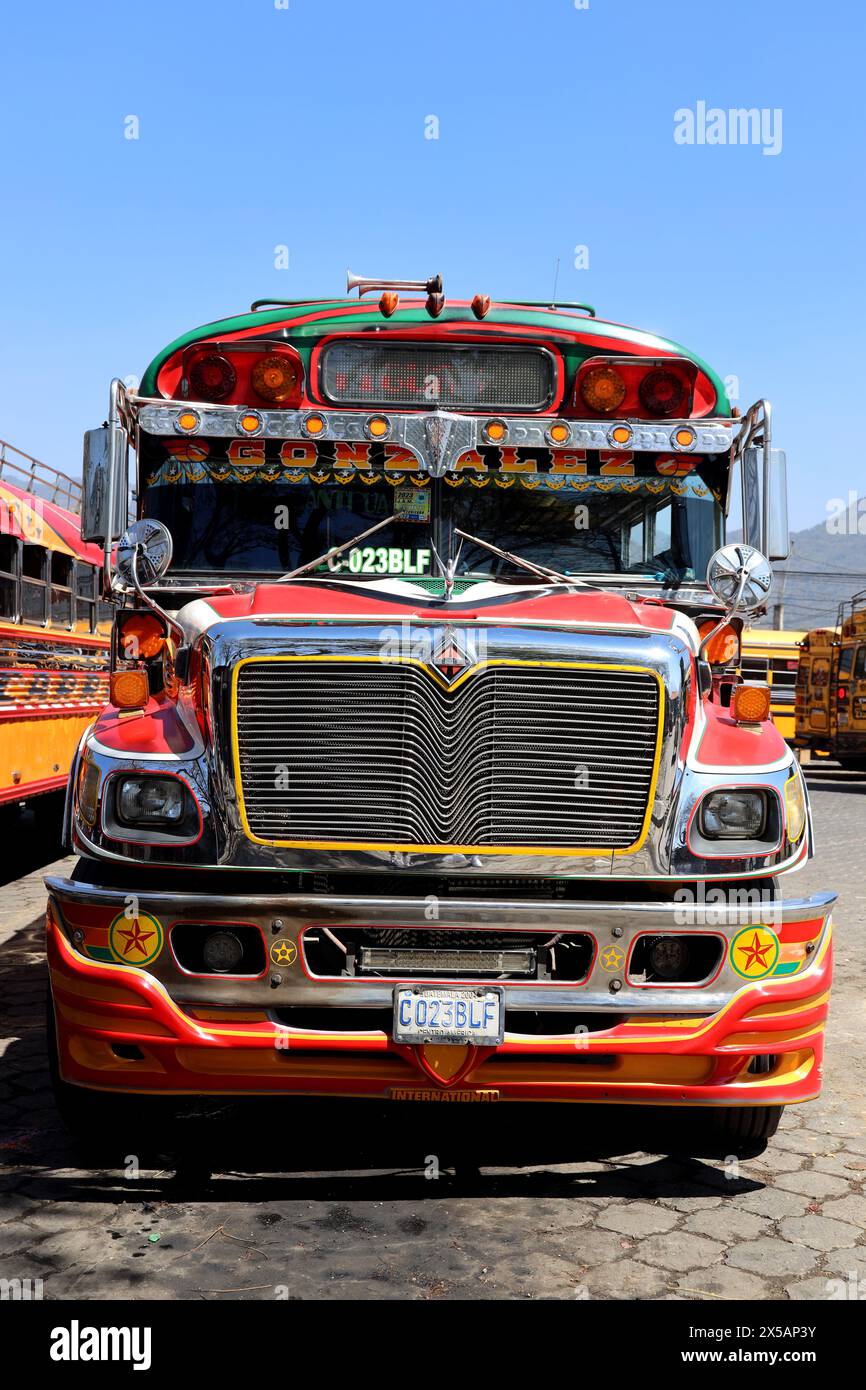 'Chicken Bus'. Antigua, Guatemala. Refurbished retired U.S. school bus ...