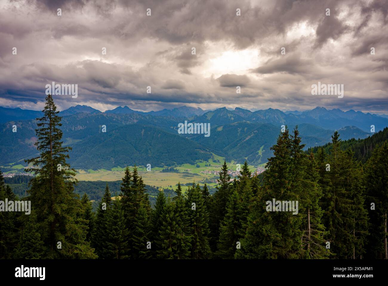Bavarian Alps, landscape, nature, panorama, view, hohenpeissenberg ...