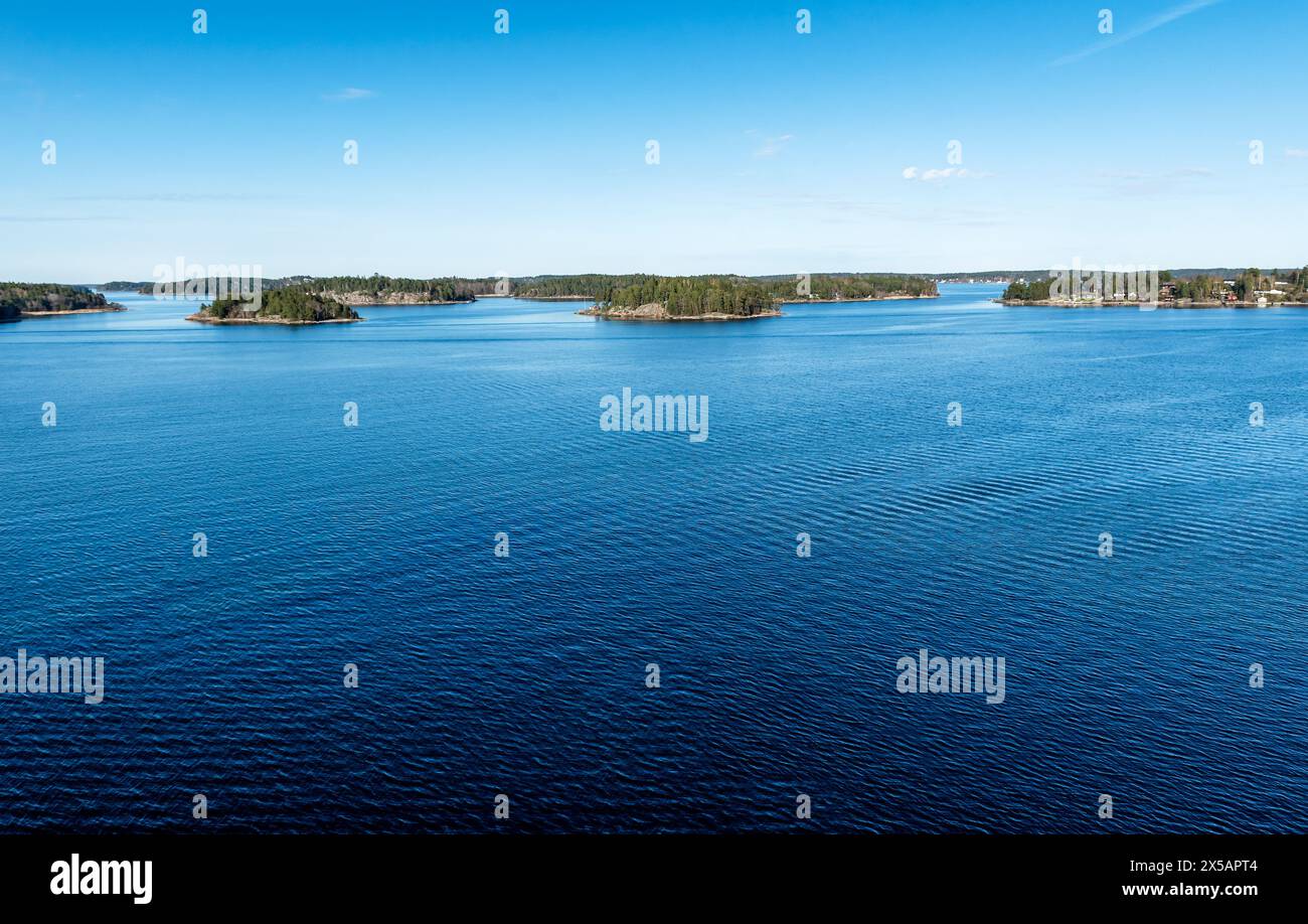 Panoramic view of the islands in the archipelago of Stockholm. Sweden ...