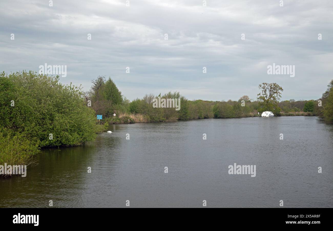Wroxham, Norfolk, England, April, 2024 landscape format shot of a boat ...