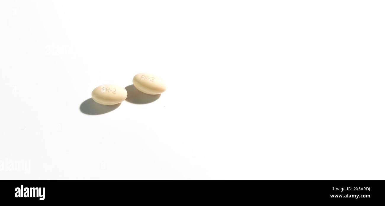 Banner Isolated Progesterone Pill, Capsules During Pregnancy On White ...