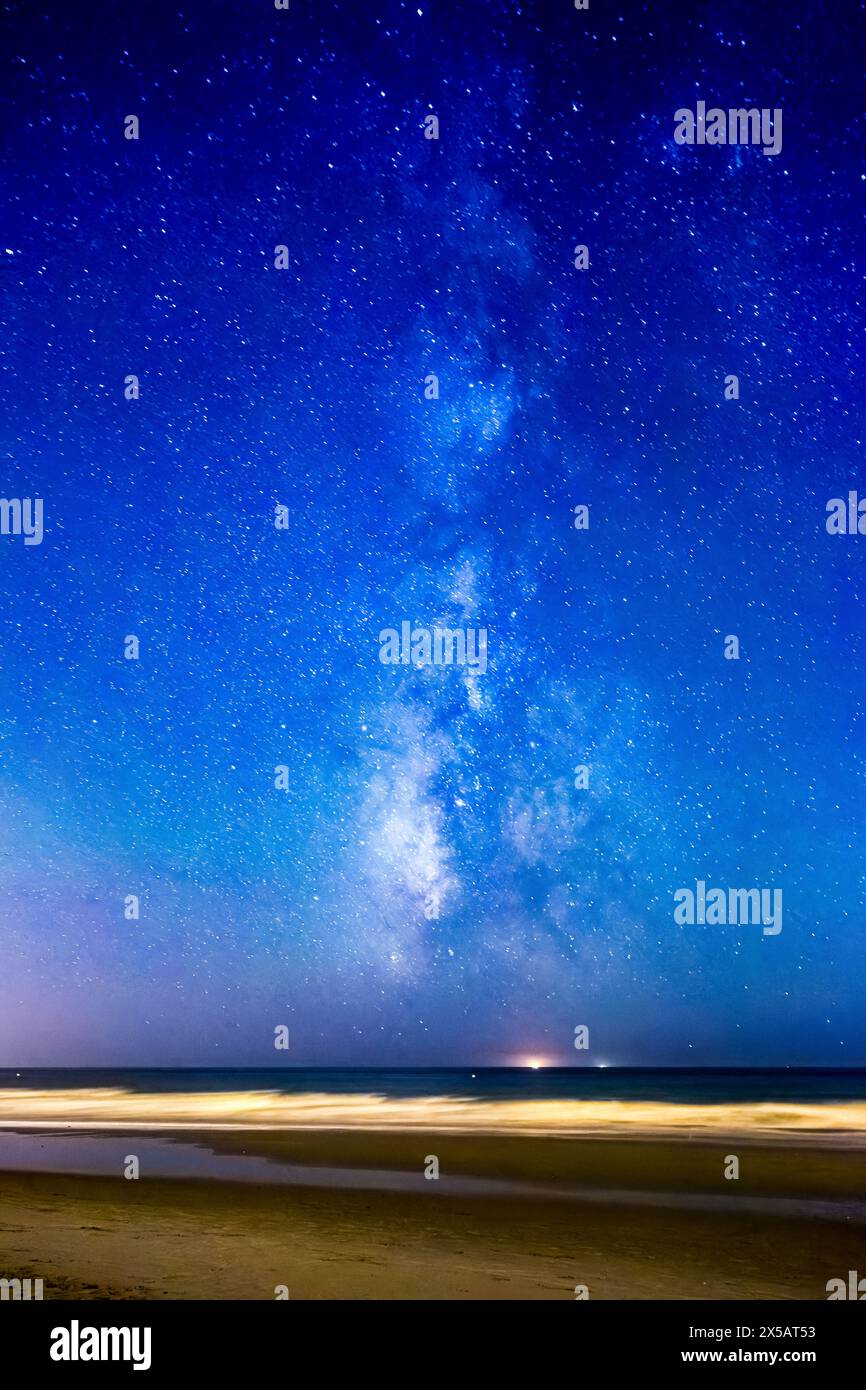 Stellar view of the Milky Way galaxy shining above the Atlantic Ocean ...