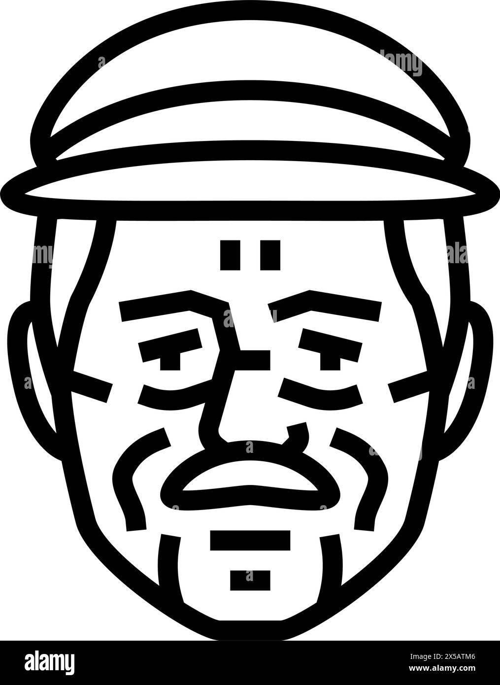 pensioner old man avatar line icon vector illustration Stock Vector ...