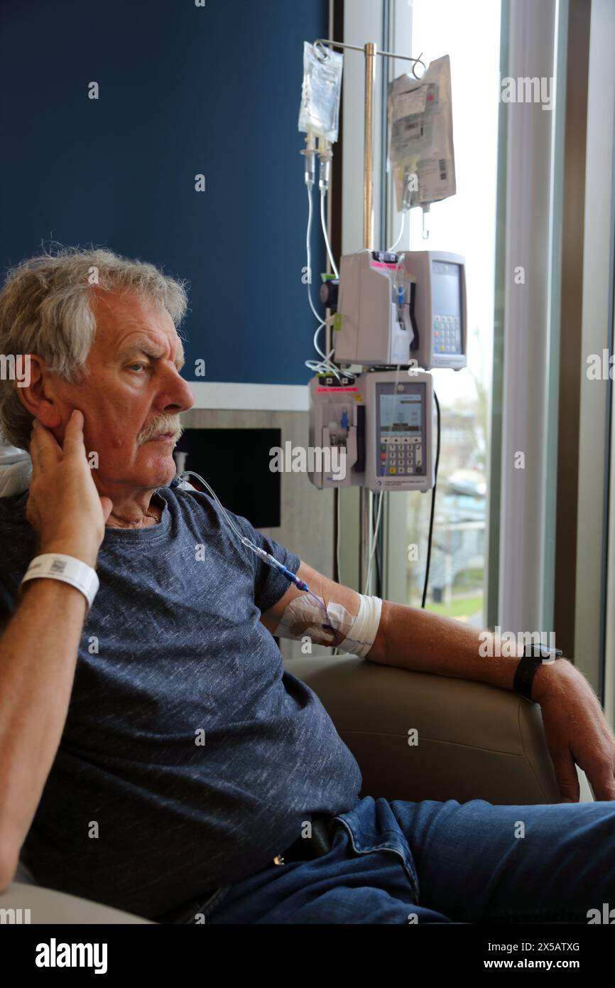 Cancer Patient having Chemotherapy Treatment with Intravenous Infusion ...
