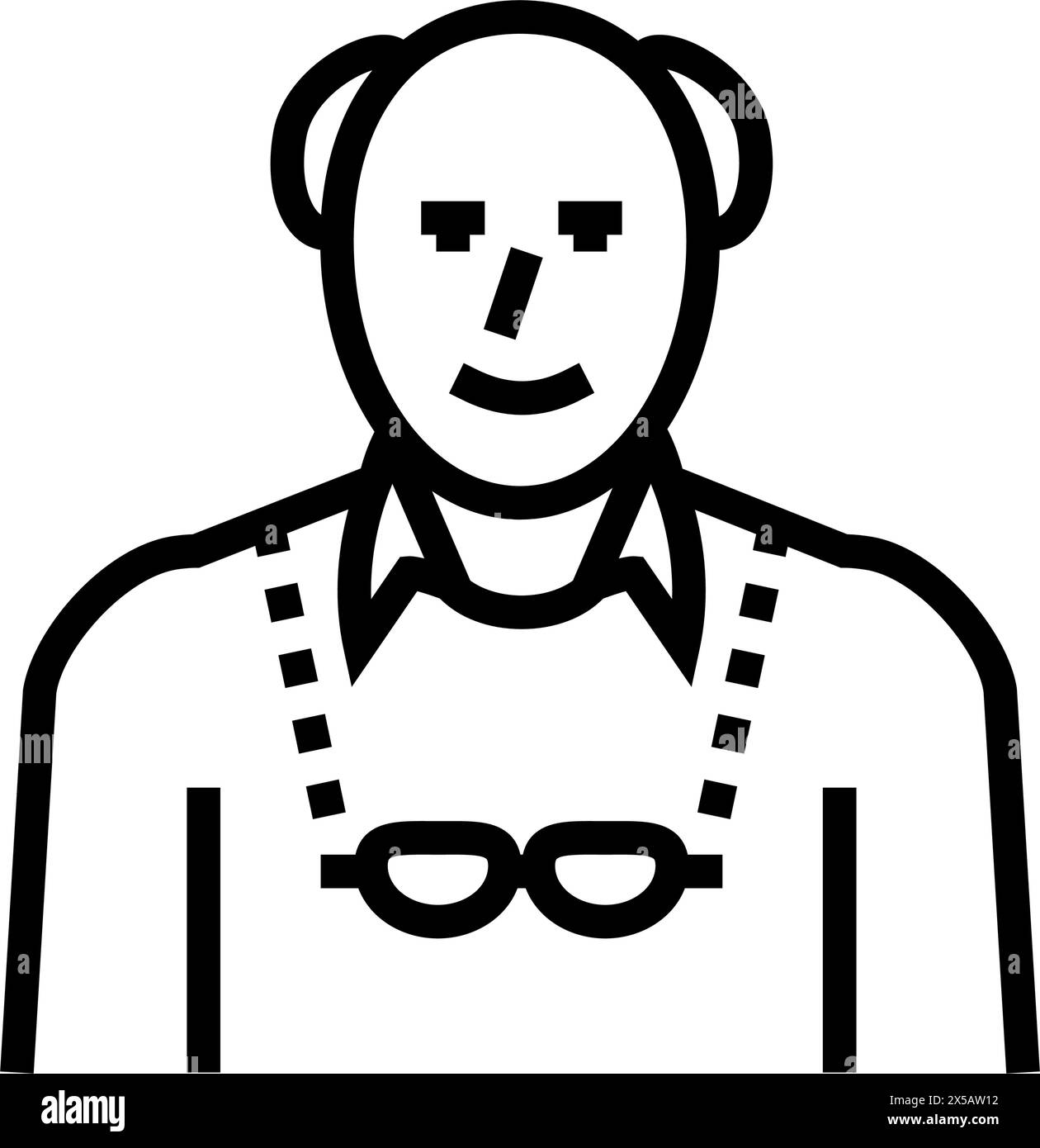 elderly old man line icon vector illustration Stock Vector Image & Art ...