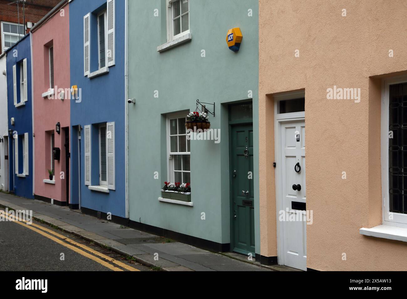 Painted Colourful Terraced Houses Stewarts Grove Chelsea SW3 London ...