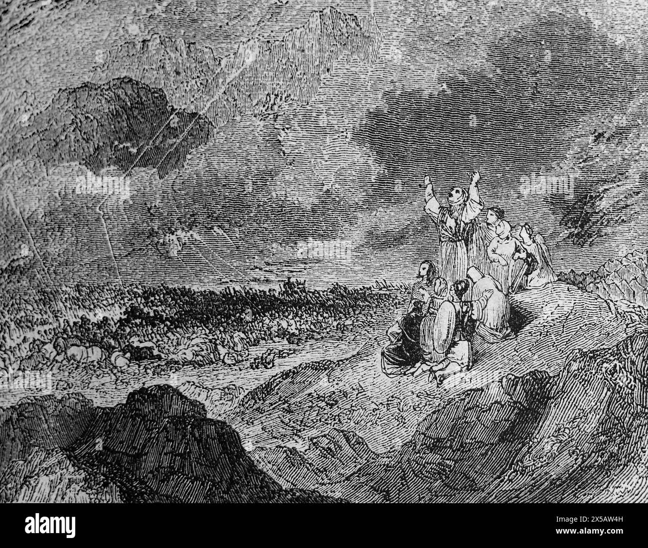 Wood Engraving of Psalm XV David Describeth a Citizen of Zion in ...