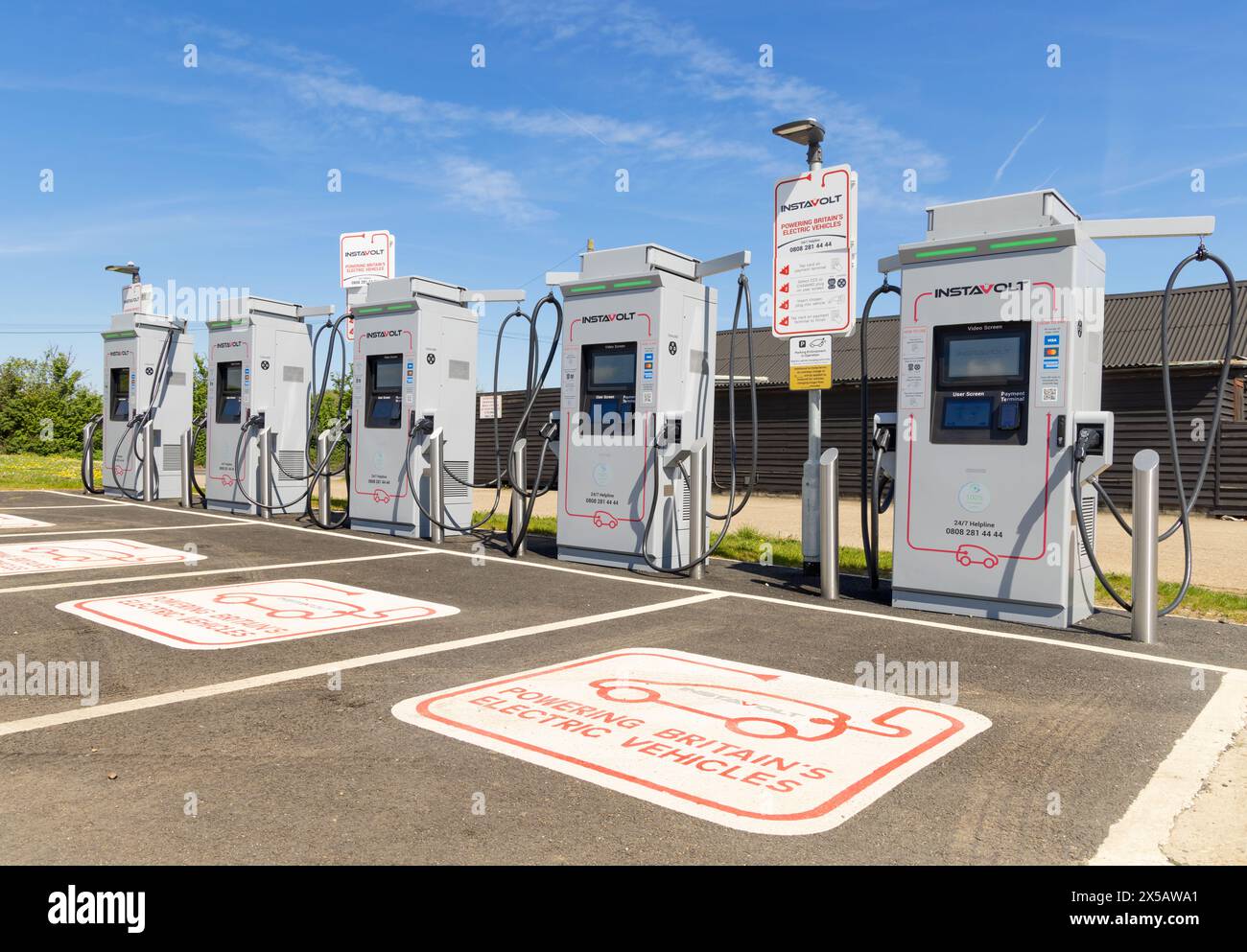 InstaVolt EV electric vehicle charging station, Suffolk. UK Stock Photo ...